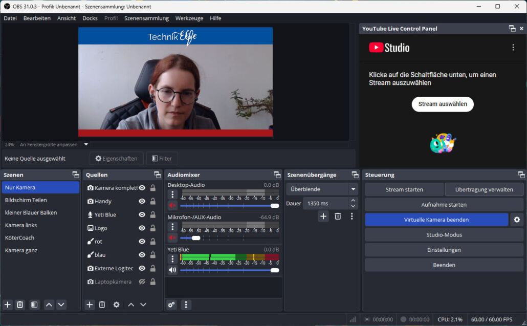 OBS - Open Broadcaster Software - Technikelfe